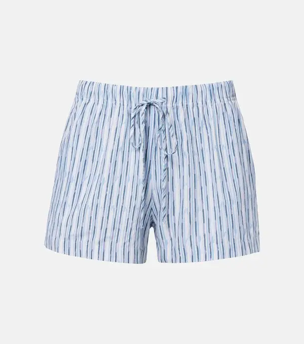 Velvet By Graham & Spencer Ebba Striped Cotton-blend Shorts