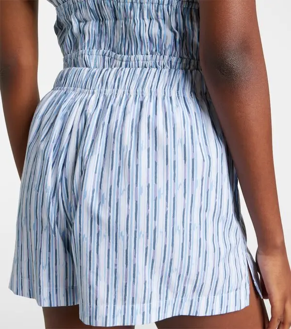 Velvet By Graham & Spencer Ebba Striped Cotton-blend Shorts