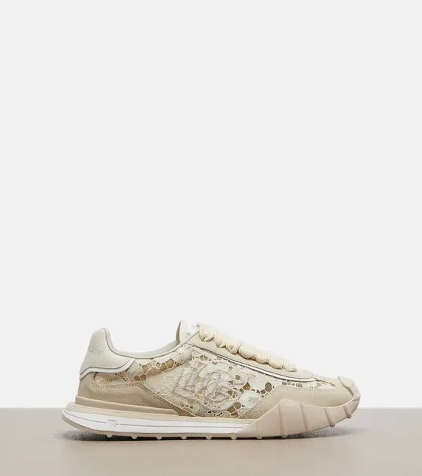 Dolce & Gabbana Lace-trimmed Suede Runner Sneakers