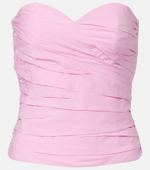 ADRIANA DEGREAS Draped Cotton Corset - Pink