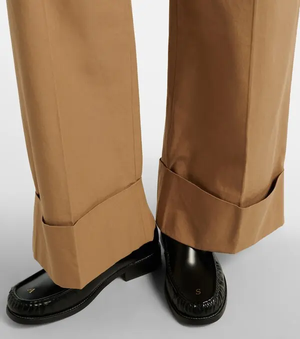 FRAME Cuffed Slim Palazzo Wide-leg Pants - Brown