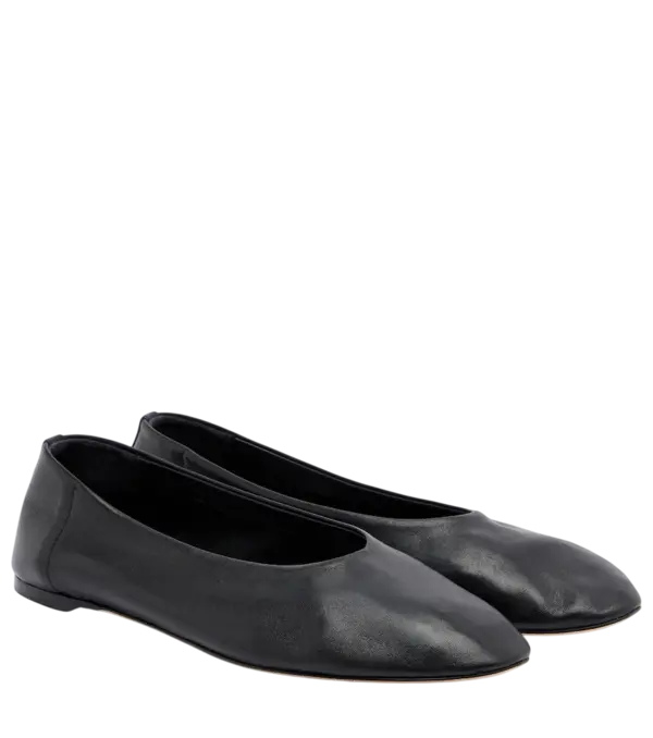 TOTEME Nappa Leather Ballet Flats - Black