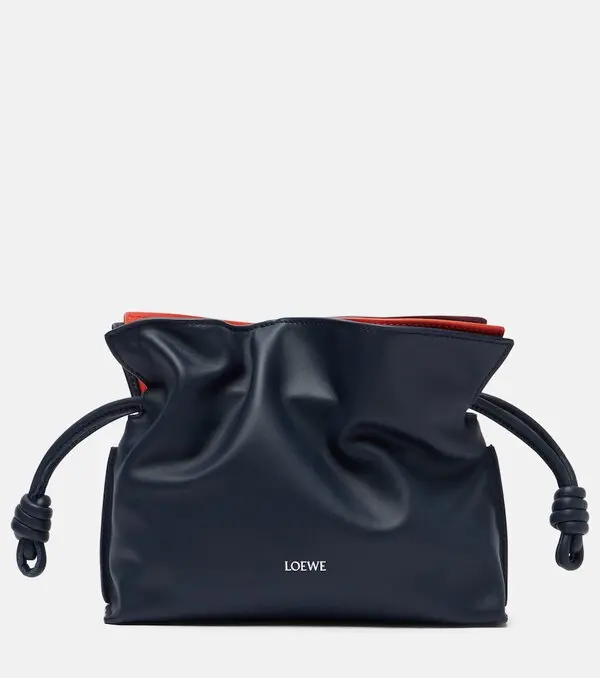 Loewe Flamenco Mini Layered Leather Clutch - Blue