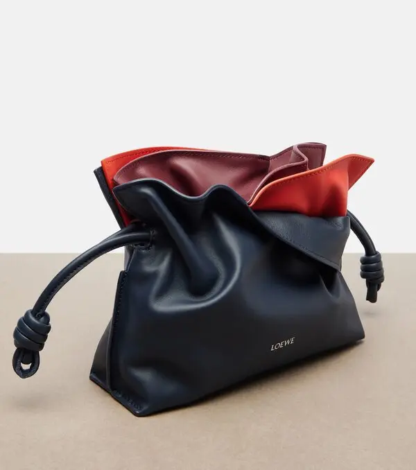 Loewe Flamenco Mini Layered Leather Clutch - Blue