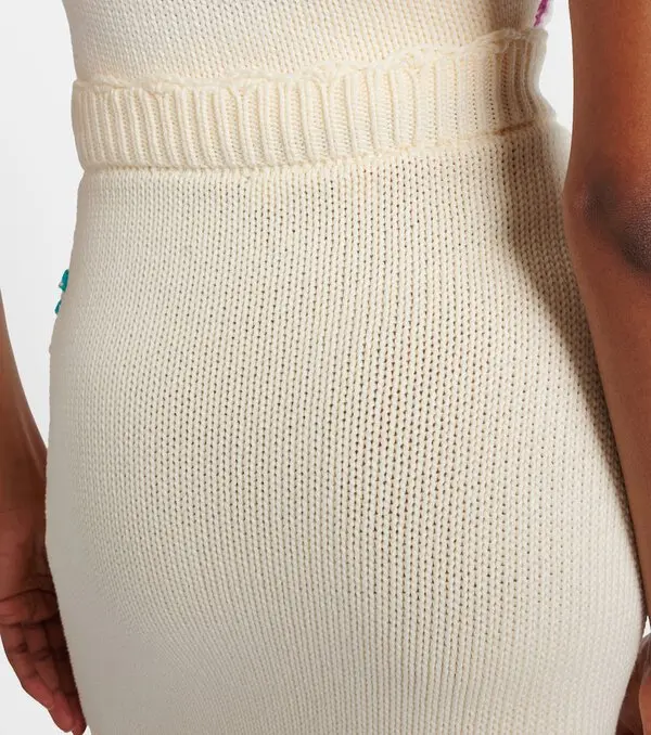 Chloé Knitted Cotton Miniskirt With Scalloped Hem