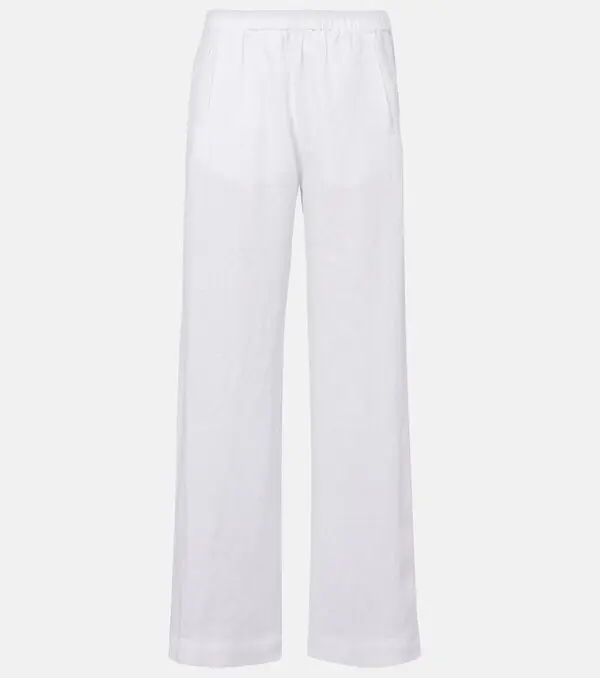 Velvet By Graham & Spencer Stephanie Linen Wide-leg Pants - White