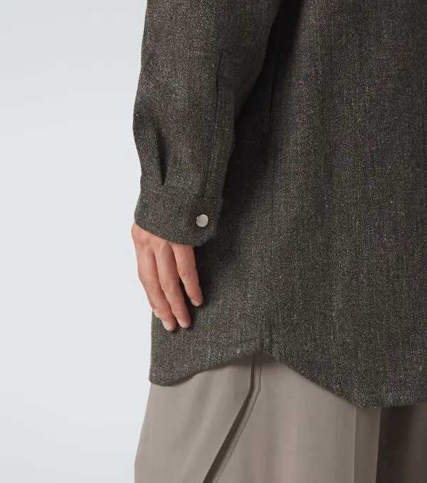 Rick Owens Oversized Wool And Linen-blend Overshirt