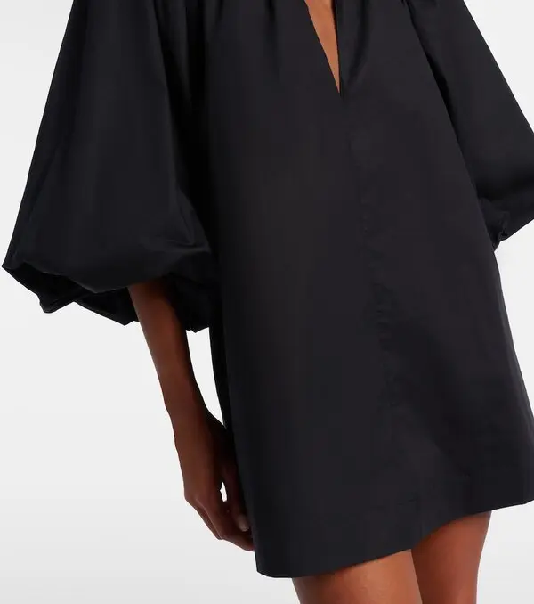 ADRIANA DEGREAS Puff Sleeve V-neck Minidress