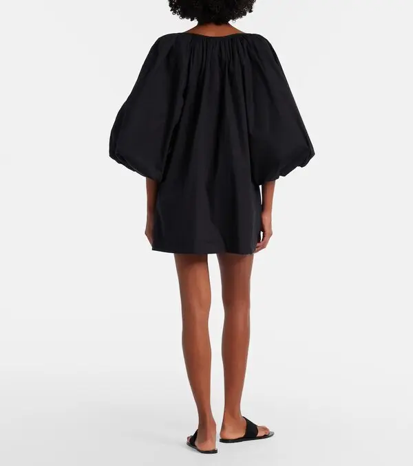 ADRIANA DEGREAS Puff Sleeve V-neck Minidress