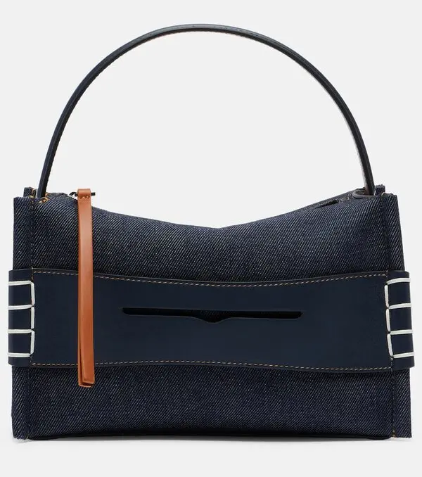 JW Anderson Loafer Small Denim Shoulder Bag - Blue