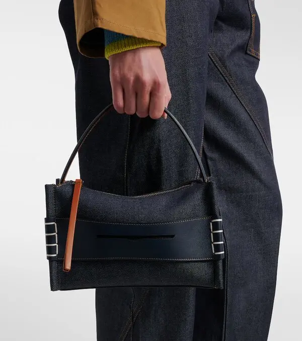 JW Anderson Loafer Small Denim Shoulder Bag - Blue