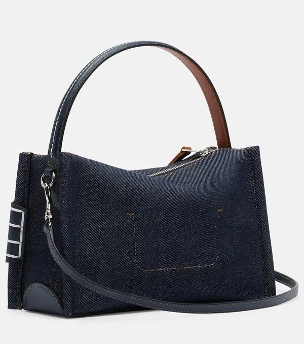 JW Anderson Loafer Small Denim Shoulder Bag - Blue