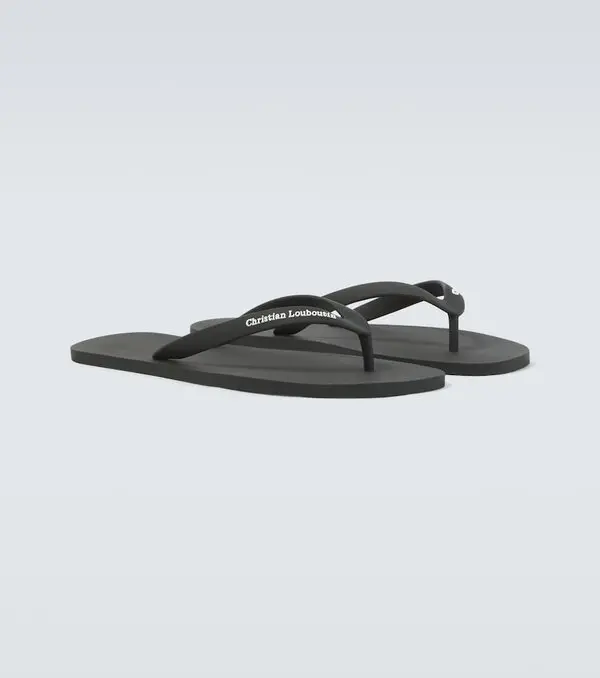 CHRISTIAN LOUBOUTIN Logo Thong Sandals - Black