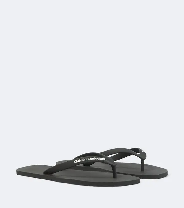 CHRISTIAN LOUBOUTIN Logo Thong Sandals - Black
