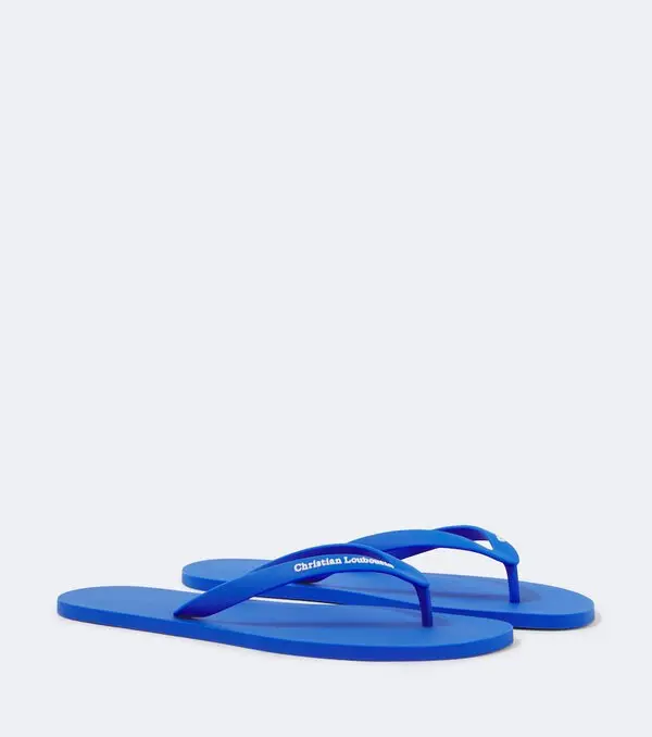 CHRISTIAN LOUBOUTIN Logo Thong Sandals - Blue