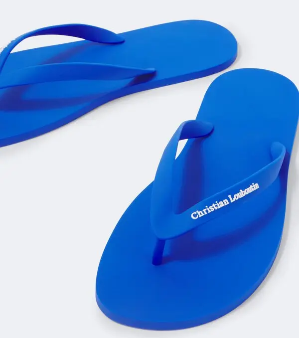 CHRISTIAN LOUBOUTIN Logo Thong Sandals - Blue