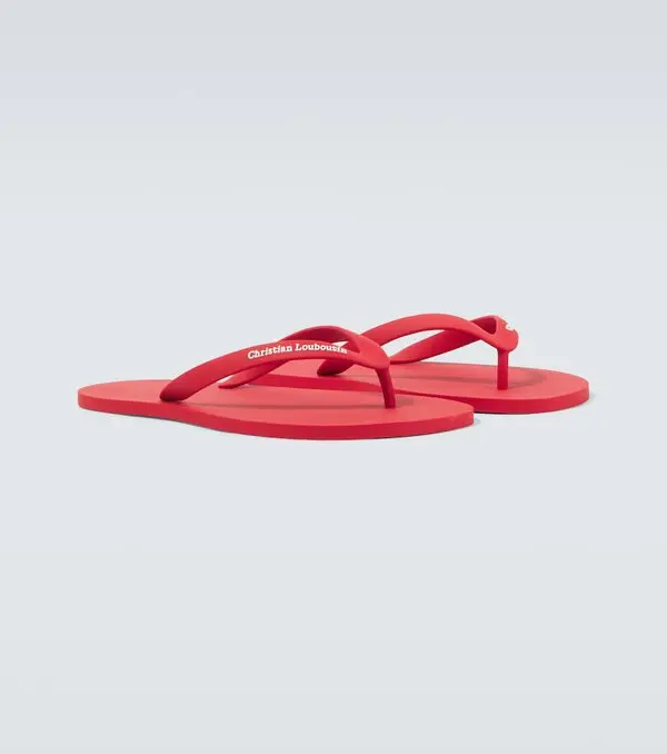 CHRISTIAN LOUBOUTIN Logo Thong Sandals - Red