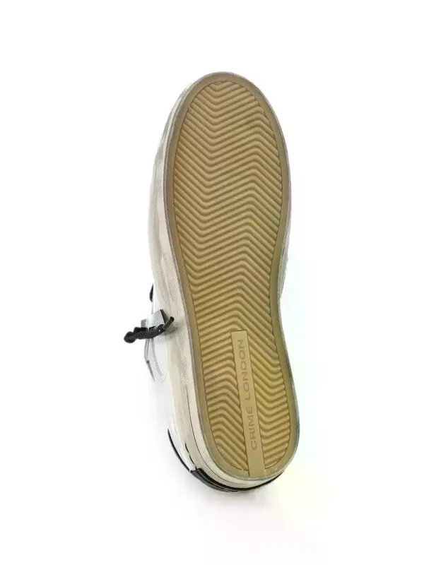 CRIME LONDON Sk8 Deluxe Distressed-effect Sneakers