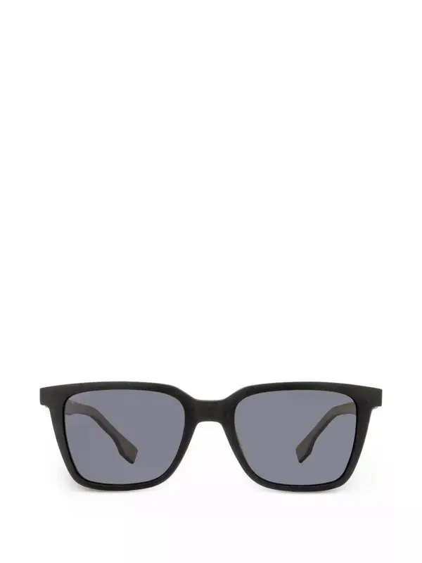 BOSS Rectangular Frame Sunglasses With Stepped Brow Line - Black