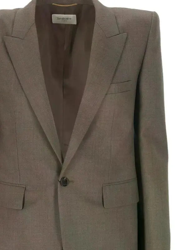 Saint Laurent Single-breasted Blazer - Brown