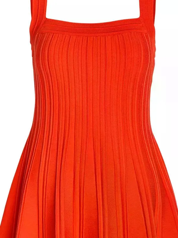 Simkhai Indie Ribbed-knit Fla Mini Dress - Red