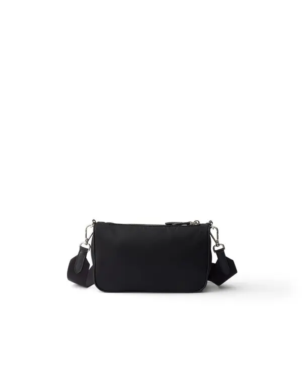 Prada Re-nylon And Saffiano Leather Mini Shoulder Bag - Black