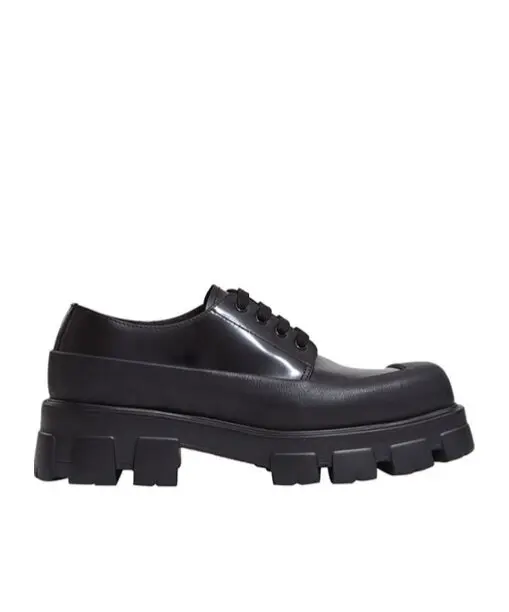 Prada Lace-up Platform Leather Shoes