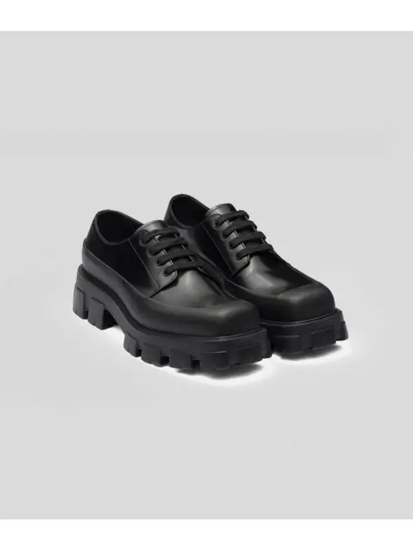 Prada Lace-up Platform Leather Shoes