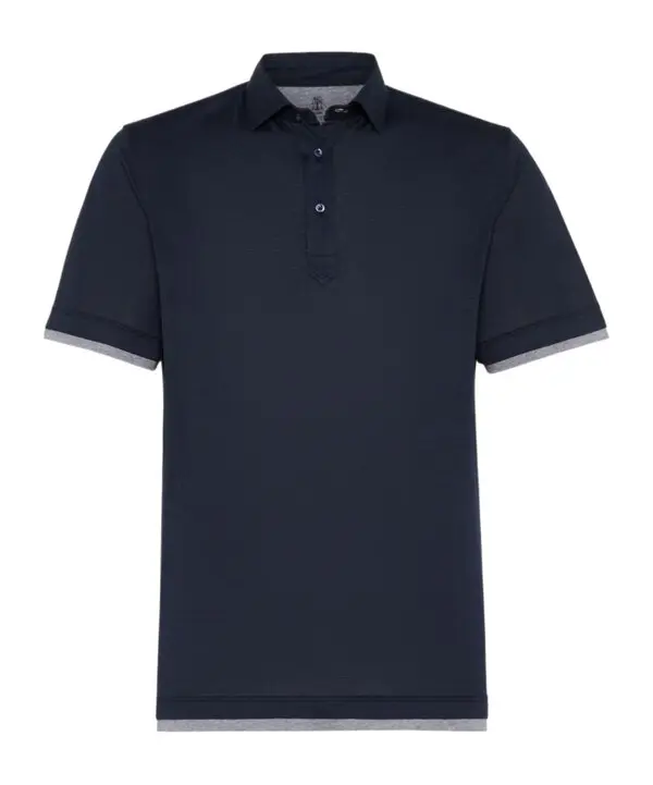 Brunello Cucinelli Layered Short-sleeved Polo Shirt - Black