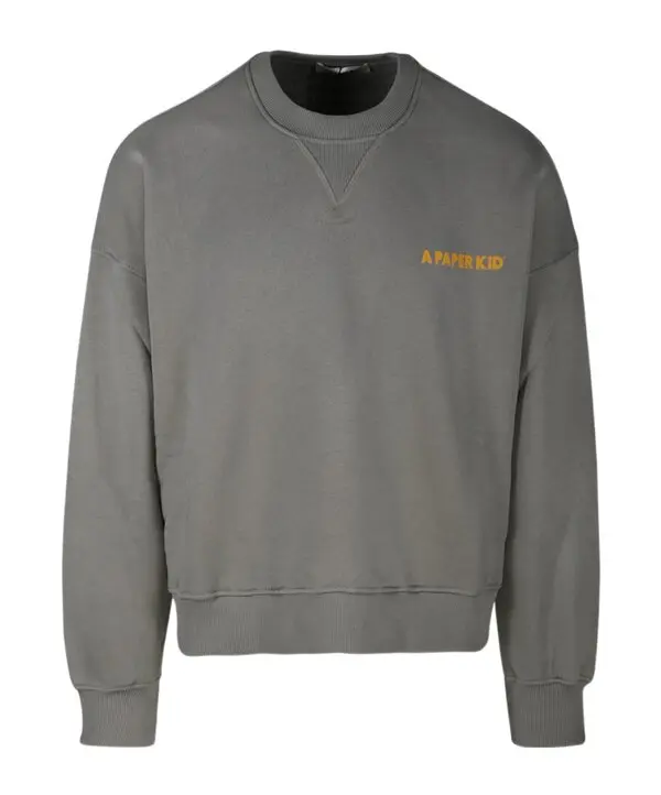 A PAPER KID Logo-print Cotton Sweatshirt - Gray