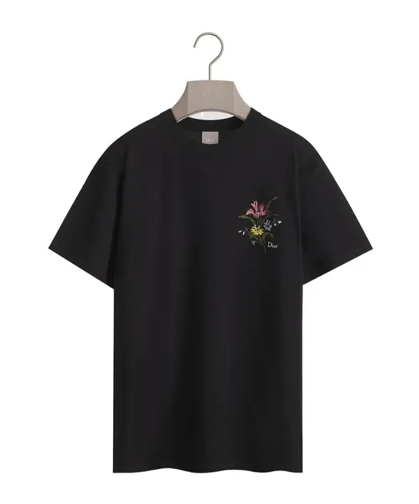 Dior T-shirt With Secret Garden Motif, Relaxed Fit - Black