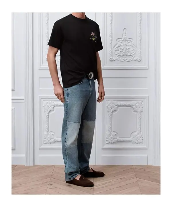 Dior T-shirt With Secret Garden Motif, Relaxed Fit - Black