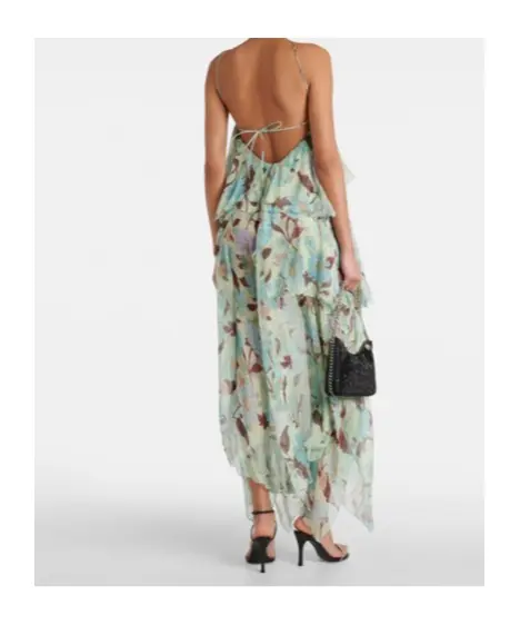 Stella McCartney Tiered Printed Silk Maxi Dress