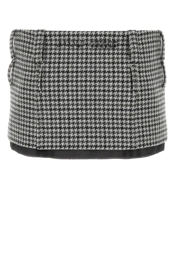 Miu Miu Houndstooth Mini Skirt