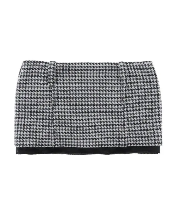 Miu Miu Houndstooth Mini Skirt - Gray