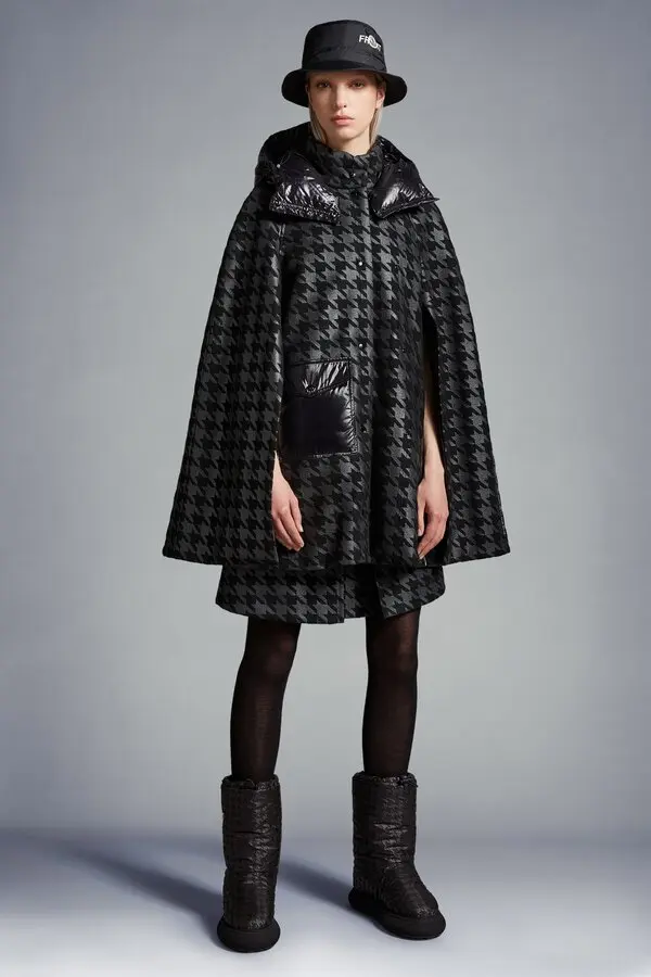 Moncler Frgmt Houndstooth Wool Mini Skirt