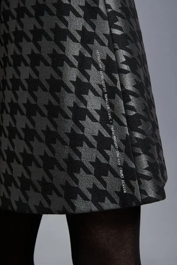 Moncler Frgmt Houndstooth Wool Mini Skirt