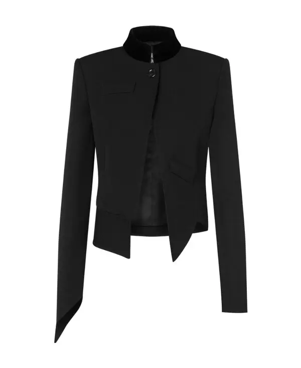Moschino Wool Long-sleeved Casual Jacket - Black