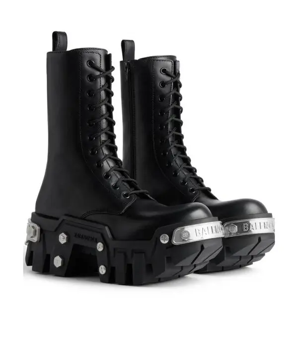 Balenciaga Bulldozer Round Toe Platform Boots