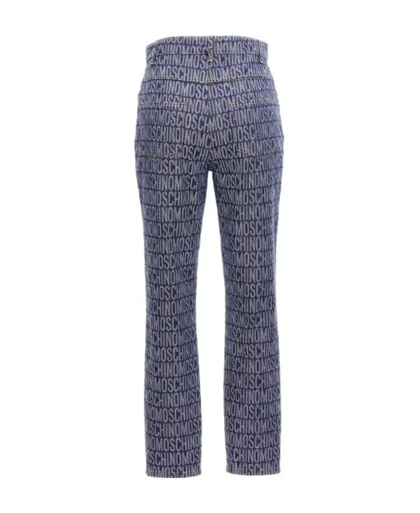 Moschino Logo-jacquard High-rise Slim-cut Jeans