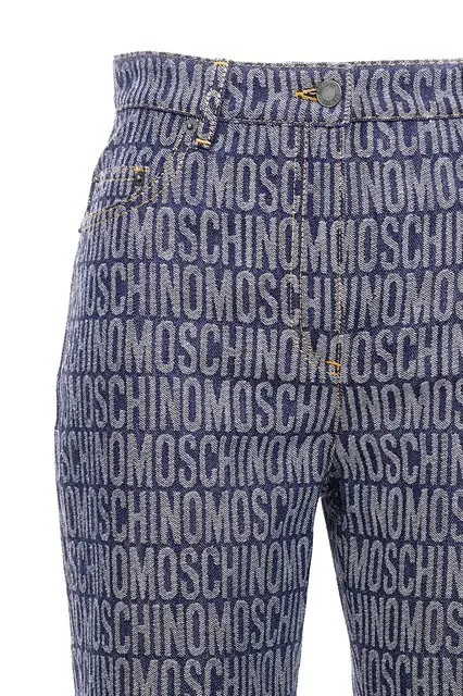 Moschino Logo-jacquard High-rise Slim-cut Jeans