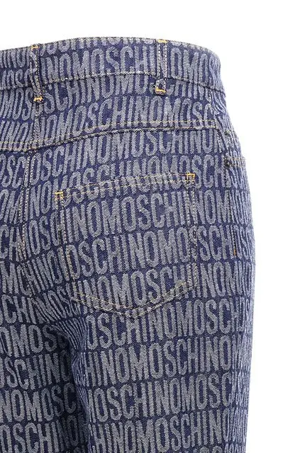 Moschino Logo-jacquard High-rise Slim-cut Jeans