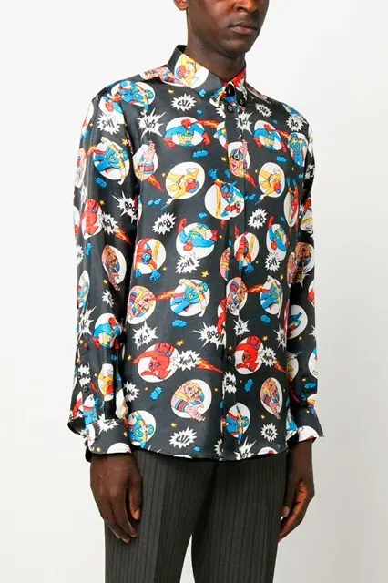 Moschino Lapel Long-sleeved Shirt