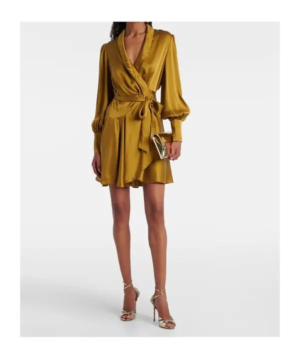 Zimmermann Silk Satin Wrap Dress