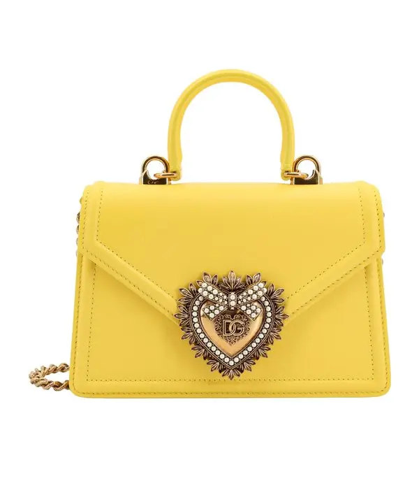 Dolce & Gabbana Dolce Gabbana Devotion Embellished Small Tote Bag - Yellow