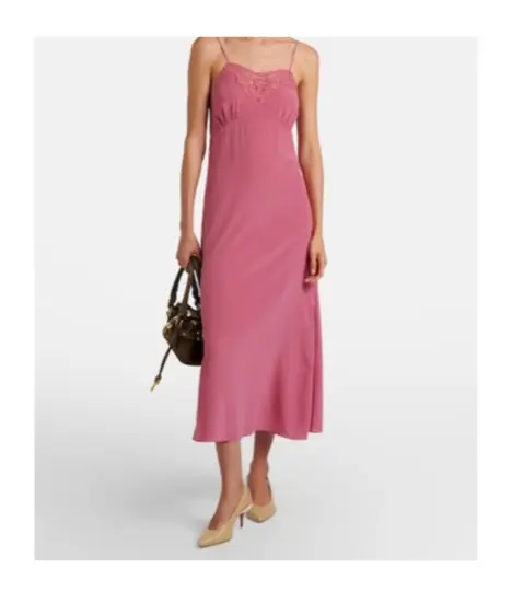Chloé Lace-trimmed Silk Slip Dress