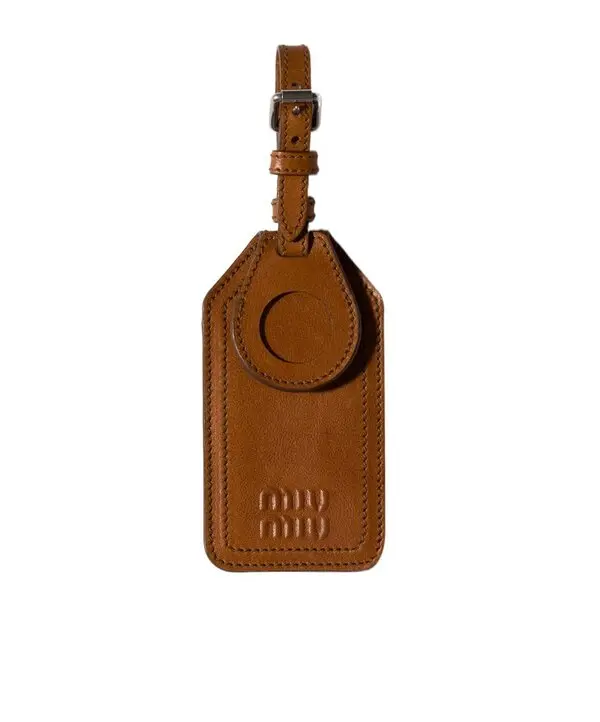 Miu Miu Leather Name Tag - Of Cognac