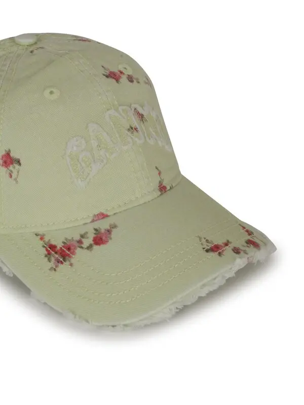 GANNI Floral Distressed Baseball Cap