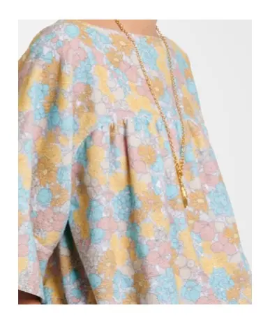 Chloé Floral Gathered Cotton Top