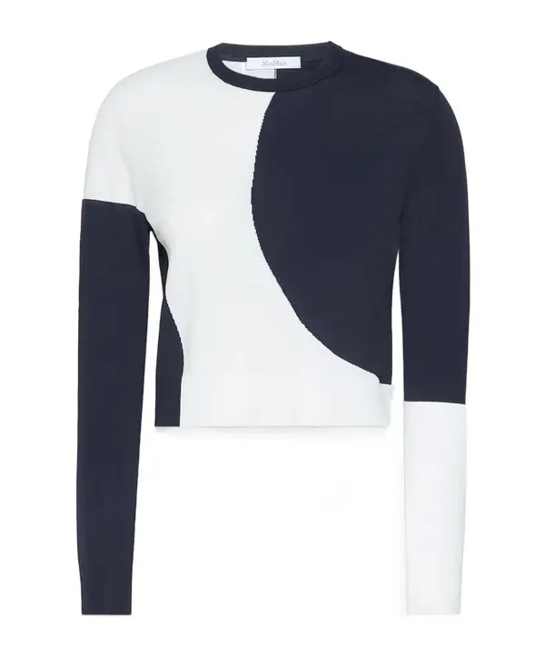 Max Mara Color-blocked Viscose Crepe Sweater